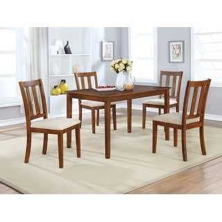 GTU Furniture 5-Piece Oak/Cappuccino Finish Kitchen Dining Table Set, 1 ...