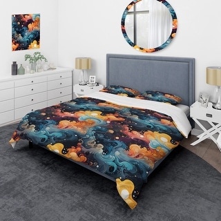 Designart "Celestial Concealment Ripple" Modern Bedding Covert Cet With ...