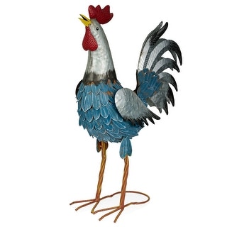Silver Tailed Blue Rooster Statue - Bed Bath & Beyond - 40100451