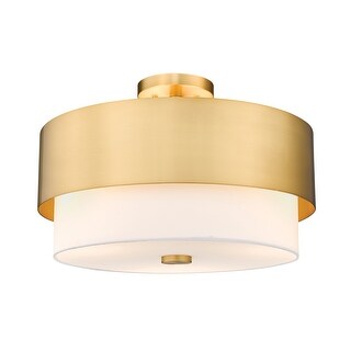 Counterpoint by Z-Lite 3 Light Semi Flush in Modern Gold - Bed Bath ...