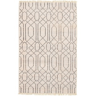 ECARPETGALLERY Hand-knotted Tangier Grey Wool Rug - 5'0 x 8'0 - Bed ...