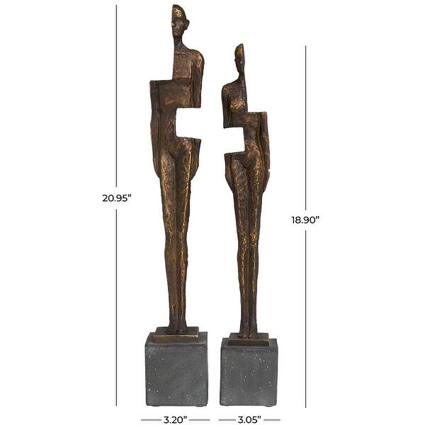 Bronze Polystone People Decorative Sculpture (Set of 2) - Bed Bath ...