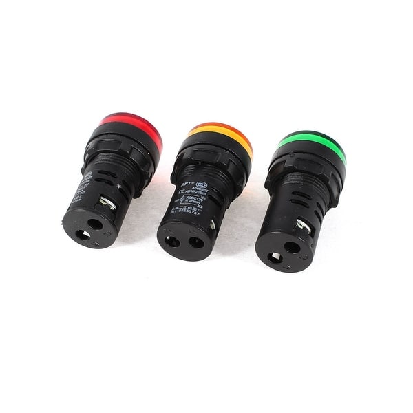 3Pcs AD16-22D/S Green Yellow Red LED Pilot Light Panel Indicator 22mm ...