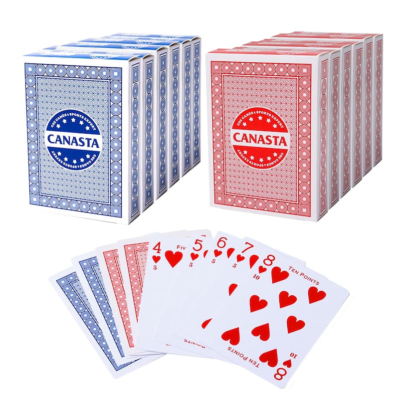 GSE™ 12-Deck Canasta Playing Cards with Point Values, Included Canasta ...