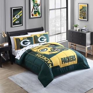 Green Bay Packers NFL Licensed "Status" Bed In A Bag Comforter & Sheet ...