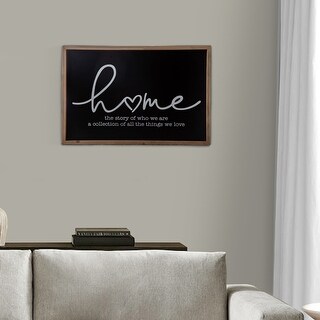 Wall Art with Cursive Home Typography, Brown and Black - Bed Bath ...