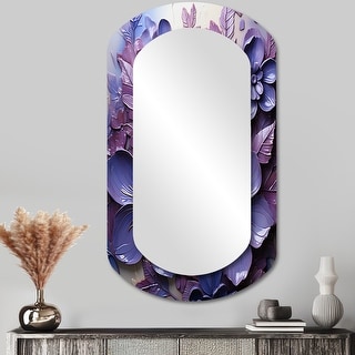 Designart - Royal Elegance II - Violets Wall Mirror 3D Shapes ...