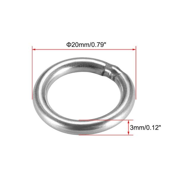 Welded O Ring, 20 x 3mm Strapping Round Rings Stainless Steel 20pcs ...