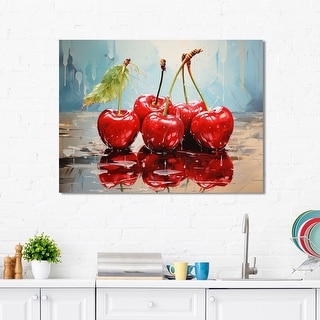 Designart "Fruit Abstract Cherry Expressive I" Food & Beverage Wall Art ...