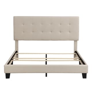 Queen Size Panel Bed Frame with Tufted Headboard - Bed Bath & Beyond ...
