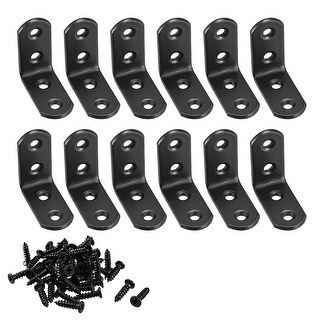 Corner Brace Angle Bracket Fastener L Shape 40mmx40mmx20mm Black 12pcs ...