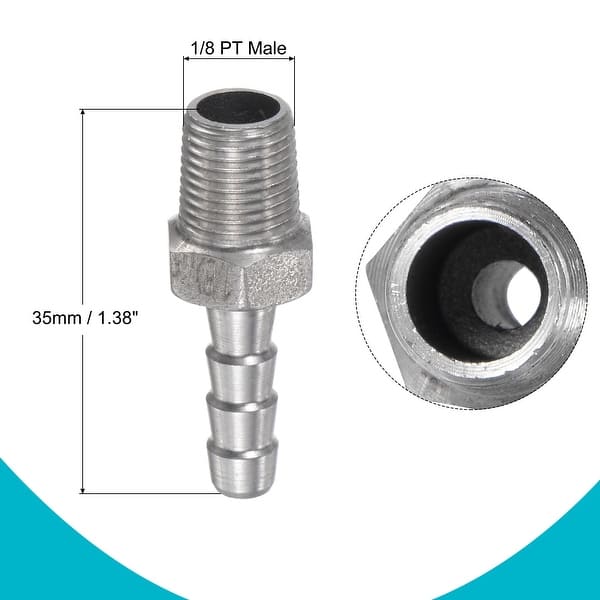 Hose Barb Fitting Male Thread Stainless Steel Straight Pipe Connector ...