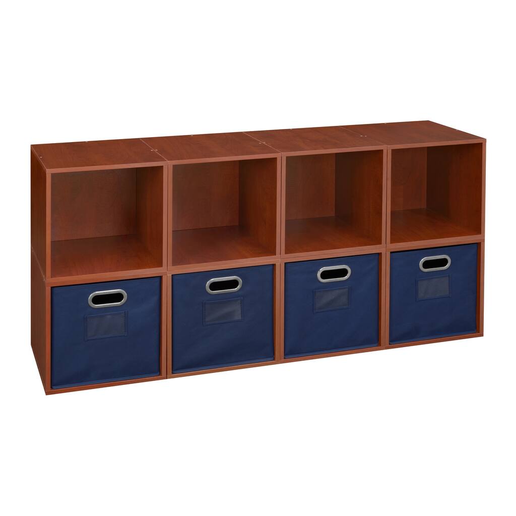 Noble Connect Storage Set - 8 Cubes and 4 Canvas Bins- Cherry/Blue ...