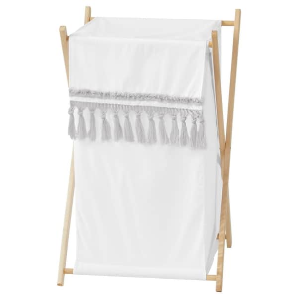 Boho Bohemian Laundry Hamper - Grey White Farmhouse Shabby Chic Modern ...