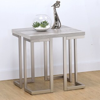 Steve Silver Dexter Modern Side Table with Metal Base - Bed Bath ...