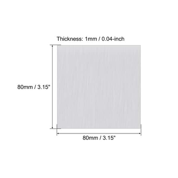80mm x 80mm x 1mm Rectangle 1060 Aluminum Sheet Flat Metal Plate Stock - Silver Tone - Bed Bath ...
