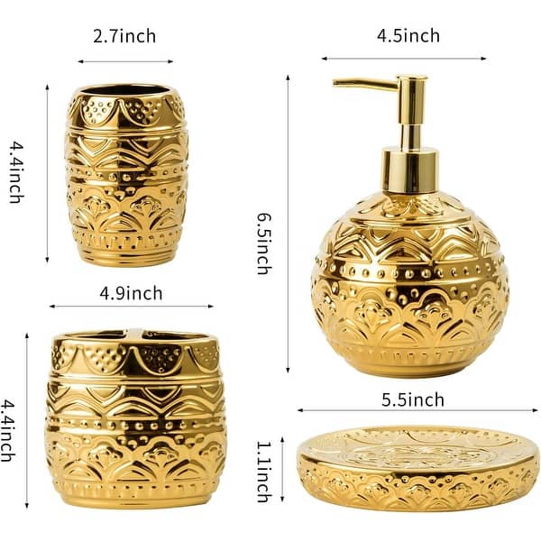 Accessory Set Complete, Luxury Embossing Bath Accessories - Bed Bath ...