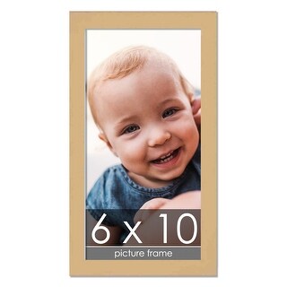 6x10 Traditional Natural Complete Wood Picture Frame with UV Acrylic ...