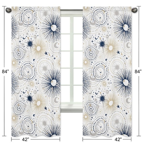 Star and Moon Collection 84in Window Treatment Curtain Panel Pair ...
