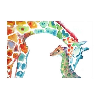 Mom and Baby Giraffes Painting Animals Watercolor Art Print/Poster ...
