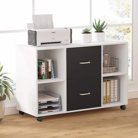 Modern File Cabinet Mobile Lateral Filing Cabinet for Home Office - On ...