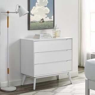 MUSEHOMEINC Mid Century Solid Wood 3 Drawer Dresser for Bedroom 3 Tier Storage Organizer Stylish Dressers for Living Room On Sale Bed Bath Beyond 36300961