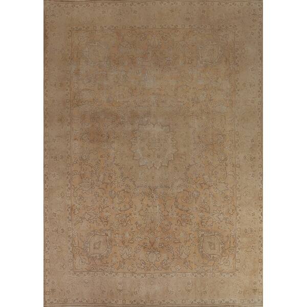 Vintage Floral Tabriz Persian Rug Handmade Traditional Wool Carpet - 9 ...