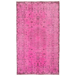 ECARPETGALLERY Hand-knotted Color Transition Dark Pink Wool Rug - 5'5 x ...