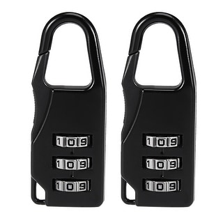 3 Digit Combination Padlock, 3mm Shackle Dia Code Dial Locks Black ...