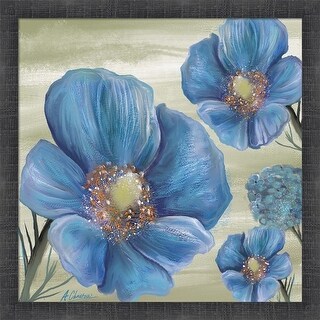 Anthony Christou 'Blue Poppies 2' Framed Art - Bed Bath & Beyond - 33491157