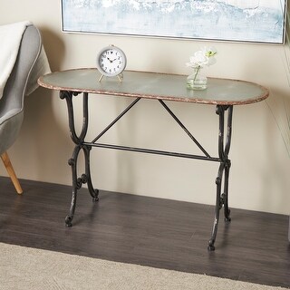 Gray Metal Console Table with Distressed Accents - Bed Bath & Beyond ...