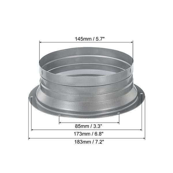 2Pcs Duct Connector Flange Straight Pipe Flange Round Ventilation Duct ...