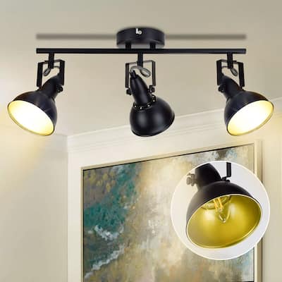 3-Light Adjustable Ceiling Spotlight Flush Mount Tracking Light - Bed ...