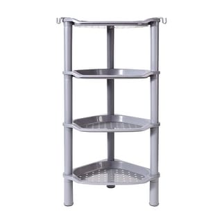 4 Tier Shower Caddy Corner,Plastic Shower Shelf Organizer for Inside ...