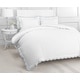 Embroidered Percale Crisp Cotton Double Scallopier Duvet Set and Sham ...