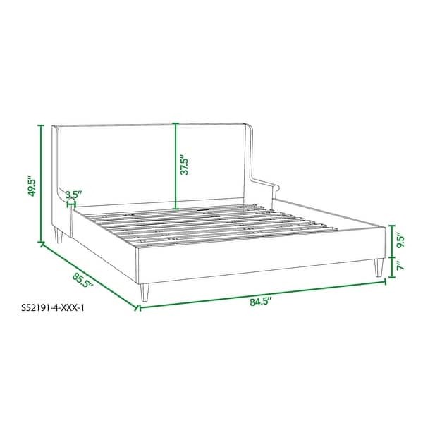 Clara Transitional Upholstered Wingback Shelter Platform Bed - Bed Bath ...