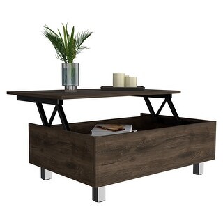 Rectangle Lift Top Coffee Table with Concealed Storage, Stainless Steel ...