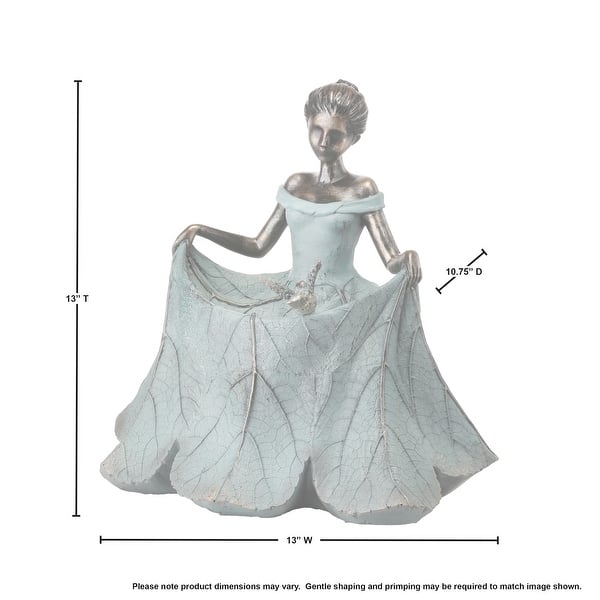 Polystone Lady Leaf Dress Feeder 13"T - Bed Bath & Beyond - 30794208