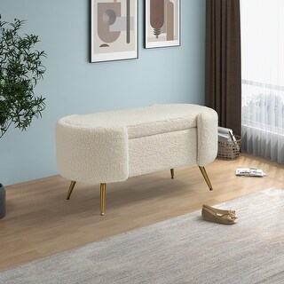 Modern Polyester Fabric Storage Bench For Living Room - Bed Bath ...