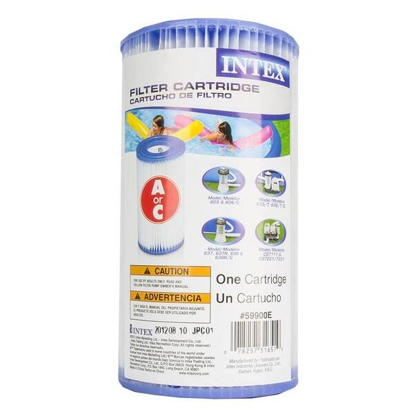 Intex Type A Easy Set Above Ground Pool Replacement Filter Cartridge ...