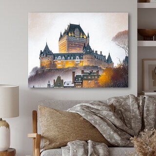 Designart 'Fall Season Chateau Frontenac II' City Quebec Canvas Wall ...