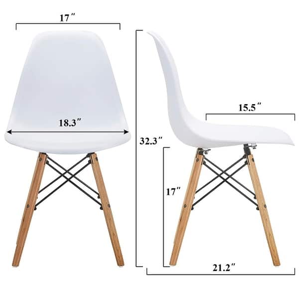 VECELO Living Room Chairs Wood Leg Chair Modern Style (Set of 4) - Bed ...