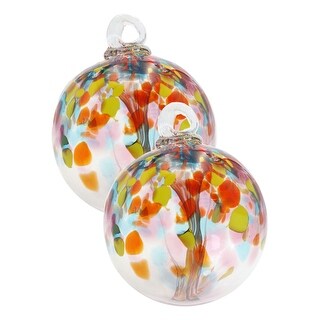 2ct Tree of Life Eden Hand Blown Art Glass Ornaments 3" (76mm) - Bed ...