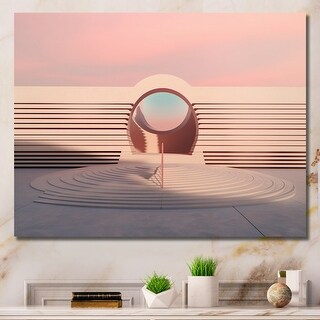 Designart "Architecture Of The Future Pink And Gold I" Futuristic ...