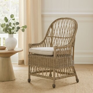 Bayside Curvilinear Rattan Cushioned Dining Chair by East at Main ...