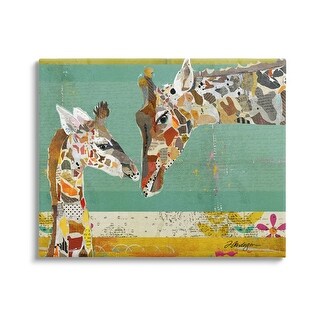 Stupell Endearing Giraffe Family Layered Wildlife Animal Collage Canvas ...