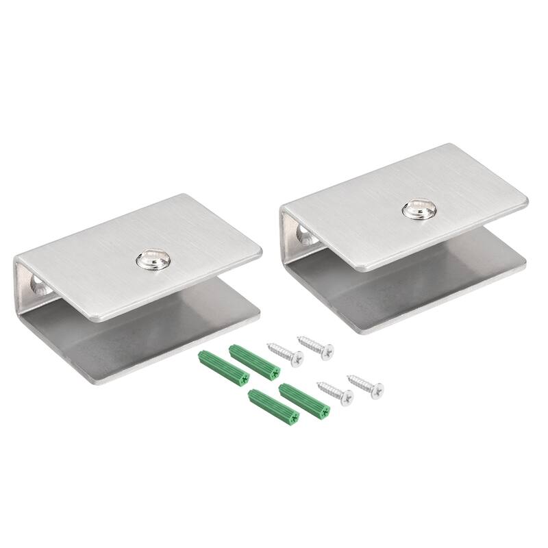 Glass Shelf Brackets Stainless Steel Glass Clamp Rectangle for 10-14mm ...