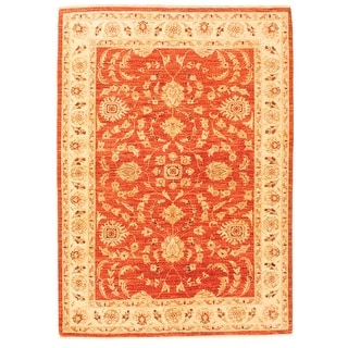 Hand-knotted Chobi Finest Red Wool Rug - 4'7 x 6'9/4'7" x 6'9" - Bed ...