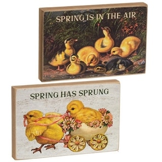 Spring Has Sprung Vintage Chick Block - 2 Asstd. - 4" high by 6" wide ...