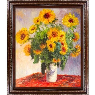 La Pastiche Sunflowers with Heritage Cherry Frame, 26" x 30" - Bed Bath ...
